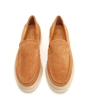 TOD'S Logo Debossed Slip-on Espadrilles - Brown