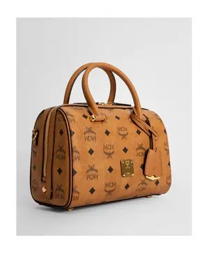 Mcm All-over Logo Print Tote Bag - Brown