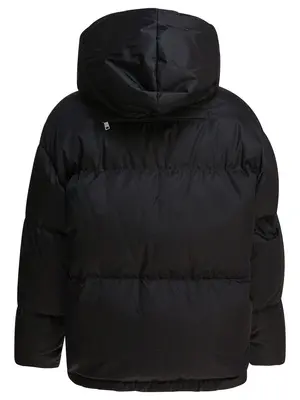 Prada Zip-up Hooded Puffer Jacket - Black