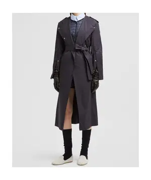 Moncler Belted Button-up Coat With Removable Padded Vest
