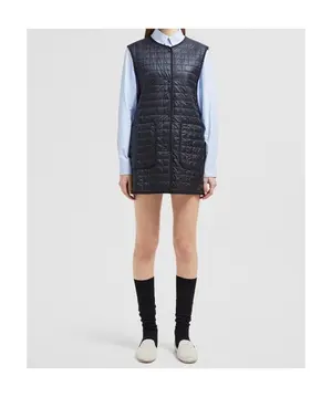 Moncler Belted Button-up Coat With Removable Padded Vest