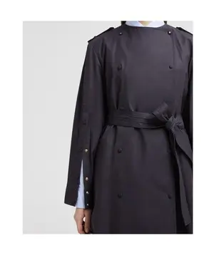 Moncler Belted Button-up Coat With Removable Padded Vest