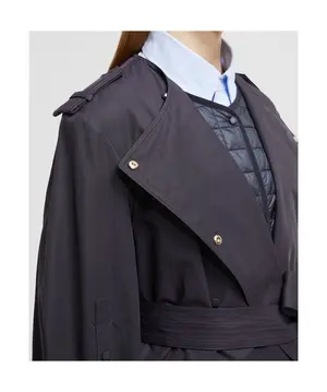 Moncler Belted Button-up Coat With Removable Padded Vest