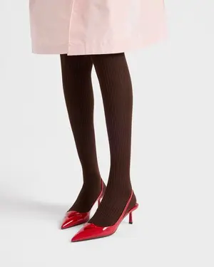 Prada Logo Detailed Slingback Pumps