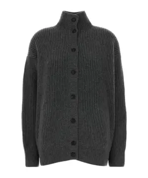 Prada High-neck Ribbed Knit Button-up Cardigan - No