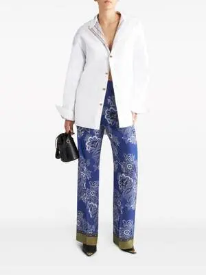 Etro Floral Print Straight-leg Trousers