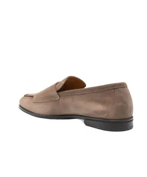 DOUCAL'S Double Buckle Monk Strap Loafers - Camel