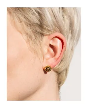 Versace Medusa Head Stud Earrings - Yellow