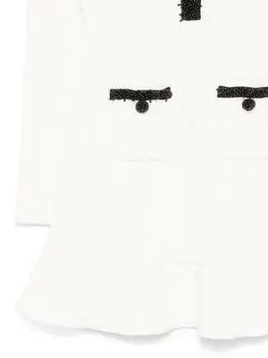 SELF-PORTRAIT Bead-detailed Long-sleeved Mini Dress