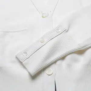 Thom Browne 4-bar V-neck Cardigan - White
