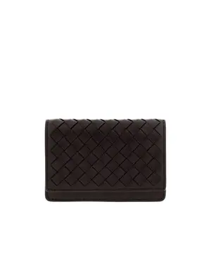Bottega Veneta Small Fondente Intrecciato Long Wallet - Black