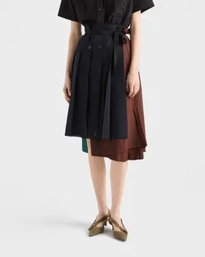 Prada Patchwork Midi Skirt - Blue