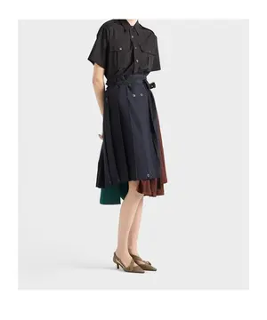 Prada Patchwork Midi Skirt - Blue