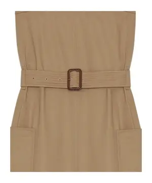 Saint Laurent Belted Strapless Jumpsuit - Light Brown