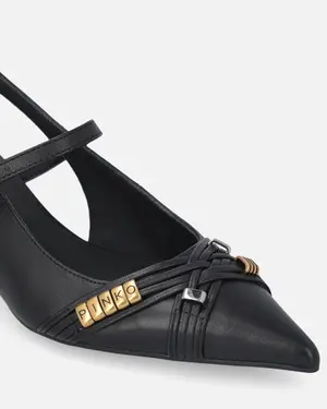 Pinko Pointed Toe Slingback Pumps With Adjustable Fit - Black
