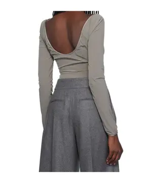 Paris Georgia Long-sleeved Jumpsuit With Sweetheart Neckline