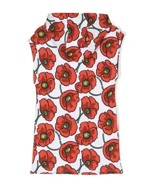 Kenzo Floral Sleeveless Hooded Dress