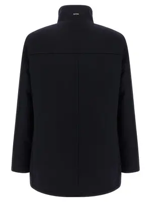 Hugo Boss Relaxed-fit Button-up Coat With High Neck