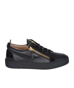 GIUSEPPE ZANOTTI Zip-detailed Low-top Sneakers - Black