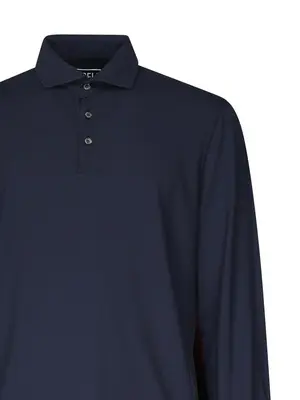 Fedeli Long Sleeve Polo Shirt - Black