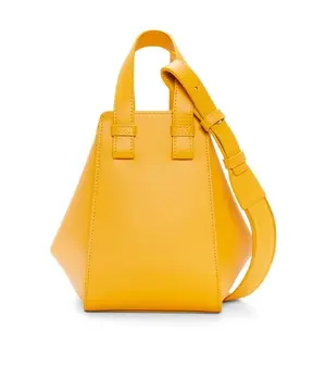 Loewe Compact Hammock Bag In Satin Calfskin - Yellow