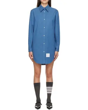 Thom Browne Collared Button-up Shirt Dress - Deep Blue