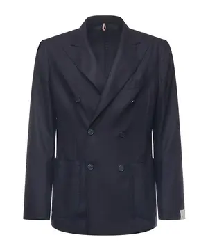 SANTANIELLO Peak Lapel Double Breasted Jacket