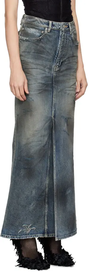 Balenciaga Faded Effect Maxi Skirt