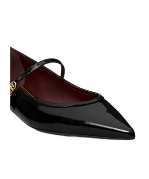 Tory Burch Double T-buckle Pointed Toe Ballet Flats