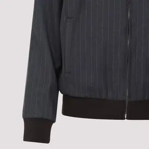 Miu Miu Pinstriped Zip-up Blouson Jacket - No