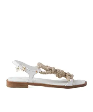 Prada Knotted Detail Open Toe Flat Sandals