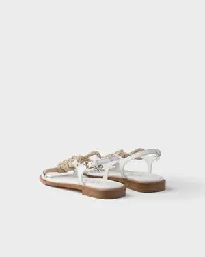 Prada Knotted Detail Open Toe Flat Sandals