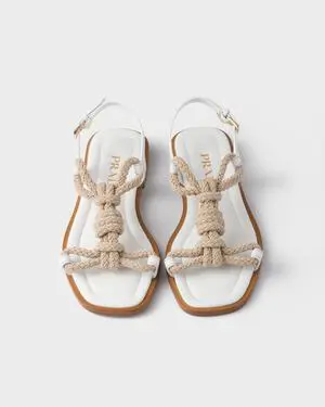 Prada Knotted Detail Open Toe Flat Sandals