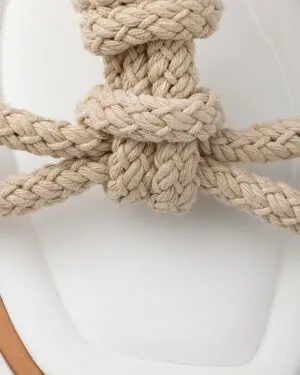 Prada Knotted Detail Open Toe Flat Sandals