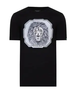 Stefano Ricci T-shirt With Round Neck And Short Sleeves - Black