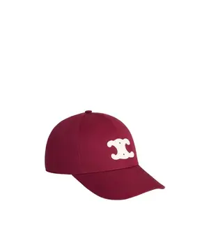 Celine Triomphe Baseball Cap In Cotton Gabardine - Red