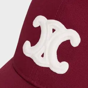 Celine Triomphe Baseball Cap In Cotton Gabardine - Red