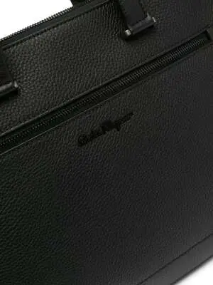FERRAGAMO Logo Plaque Zipped Briefcase