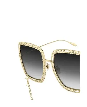 Gucci Chain-trimmed Square-frame Sunglasses