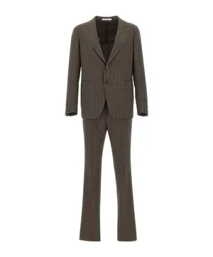 Tagliatore Pinstriped Two-piece Suit - Brown