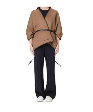 Max Mara Colomba Belted Cape - Brown