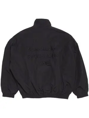 Acne Studios Logo Embroidered Zip-up Jacket - Black