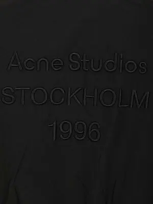 Acne Studios Logo Embroidered Zip-up Jacket - Black