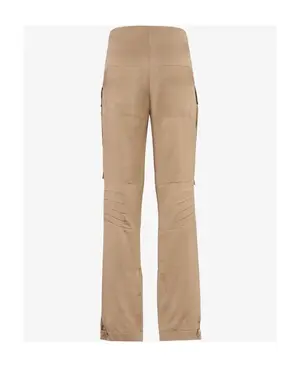 Fendi Low Rise Satin Cargo Pants With Ff Buckle Detail - Brown