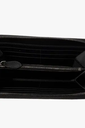 Burberry Logo Plaque Checked Zipped Wallet