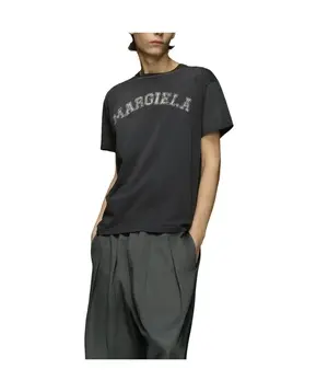 MAISON MARGIELA Logo Print Crewneck T-shirt - Black