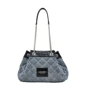 Marc Jacobs Quilted Denim Chain Sack Bag - Gray