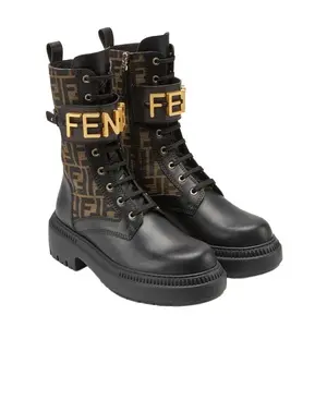 Fendi Graphic Jacquard Biker Boots