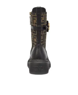Fendi Graphic Jacquard Biker Boots