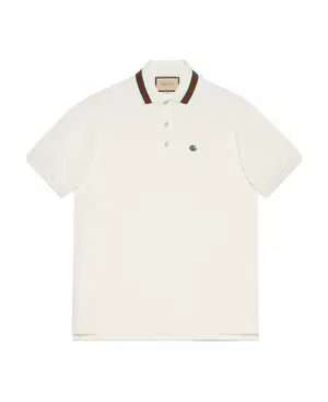 Gucci Logo-embroidered Piqué Polo Shirt